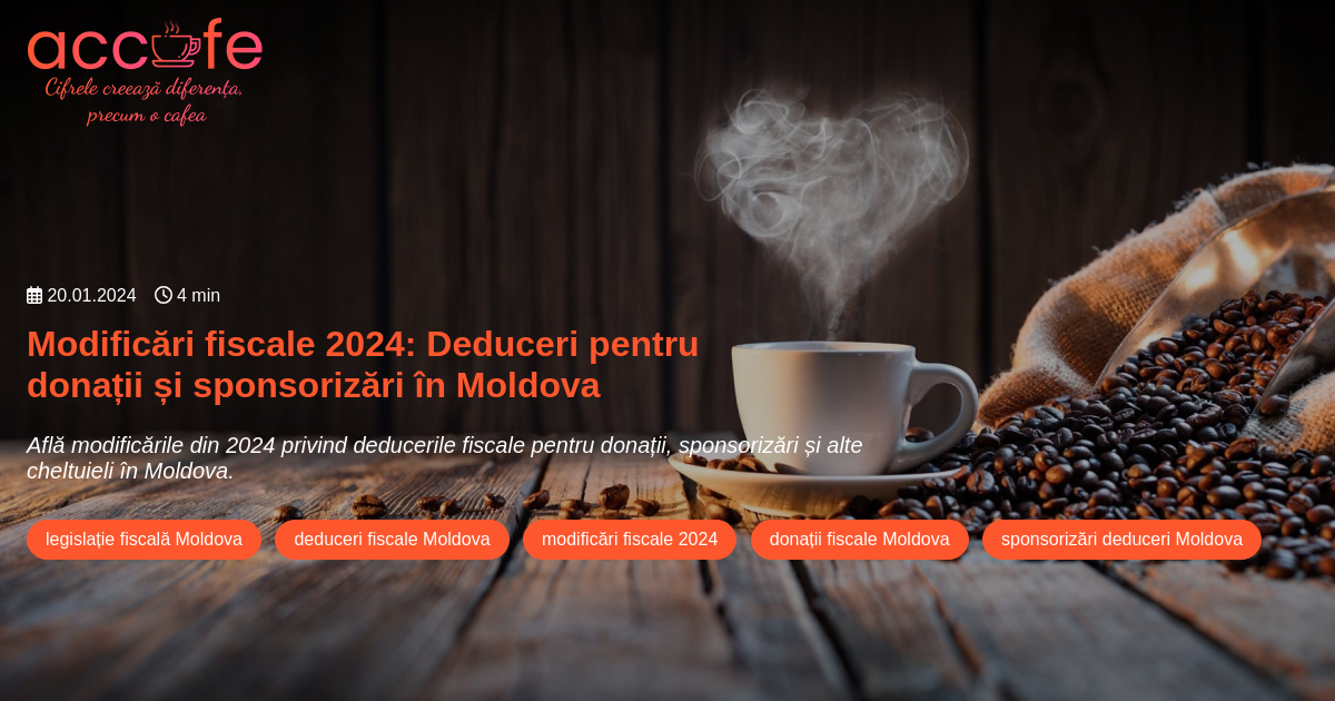Modificări fiscale 2024: Deduceri pentru donații și sponsorizări în Moldova